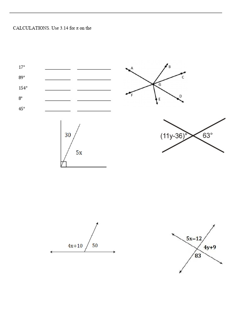 Angle and Circle Problem Solutions | PDF