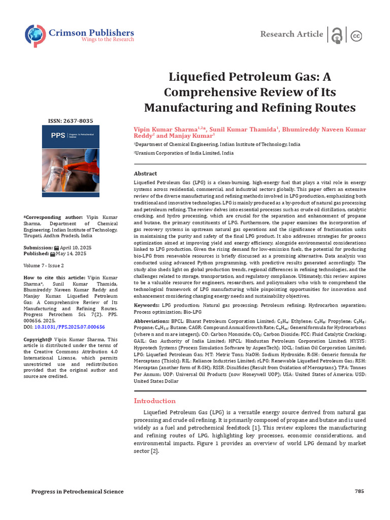 LPG Manufacturing and Refining Overview | PDF | Liquefied Petroleum Gas ...