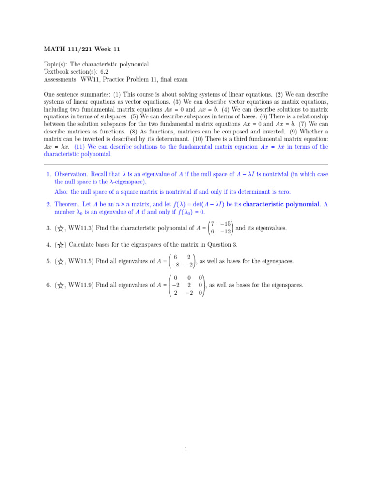 MATH_221__2025W_-81 | PDF | Eigenvalues And Eigenvectors | Matrix ...