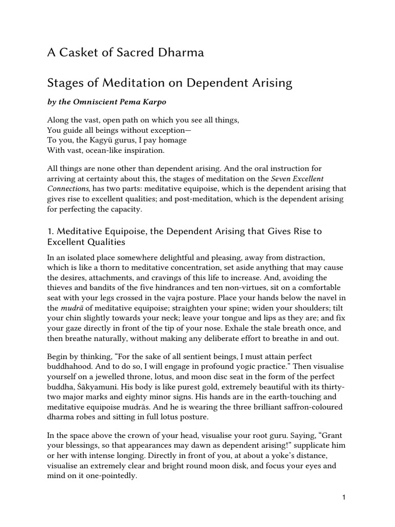 Meditation on Dependent Arising | PDF | Mahamudra | Meditation