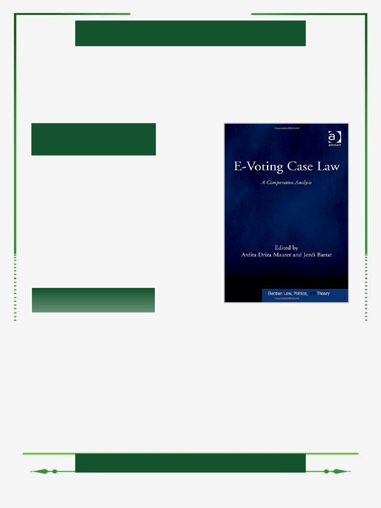 E Voting Case Law A Comparative Analysis Ardita Driza Maurer ebook ...