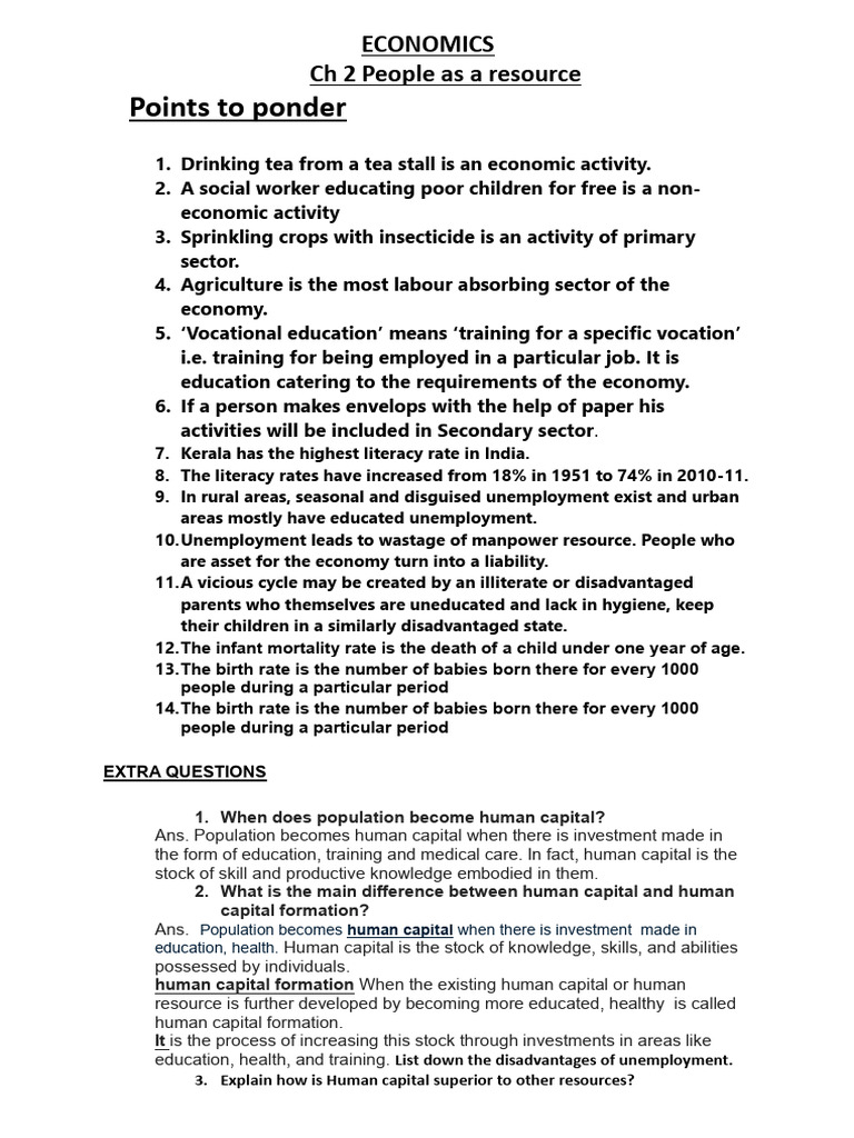 Understanding Human Capital in Economics | PDF | Unemployment | Human ...