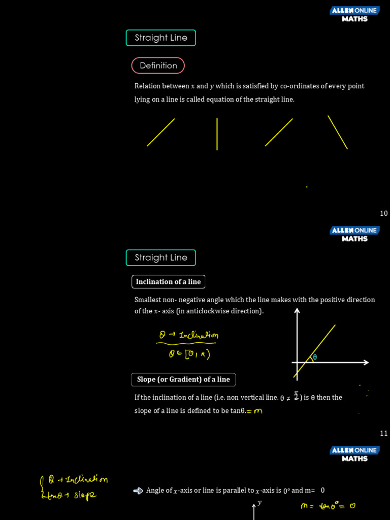 Straight Line Lec 4 | PDF | Line (Geometry) | Slope