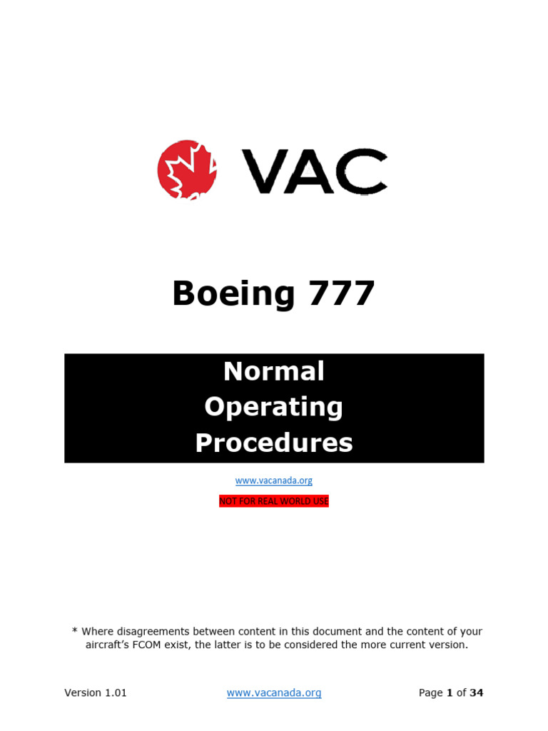 Boeing 777 Normal Operating Procedures | PDF | Flap (Aeronautics ...