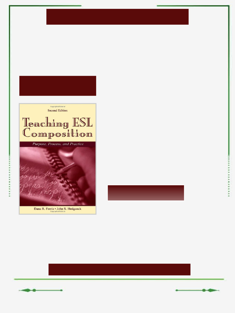 Teaching ESL Composition Purpose Process and Practice 2nd Edition Dana ...