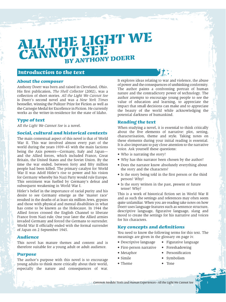 All the Light We Cannot See Overview | PDF