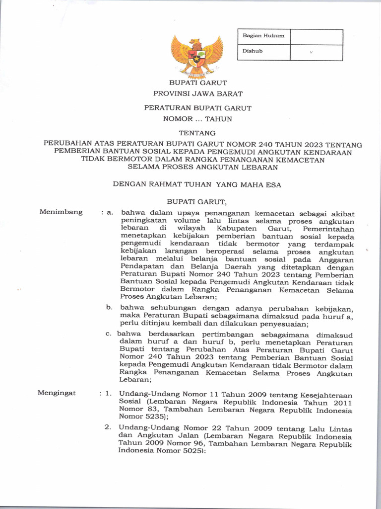 Pengajuan Perubahan Perbub | PDF