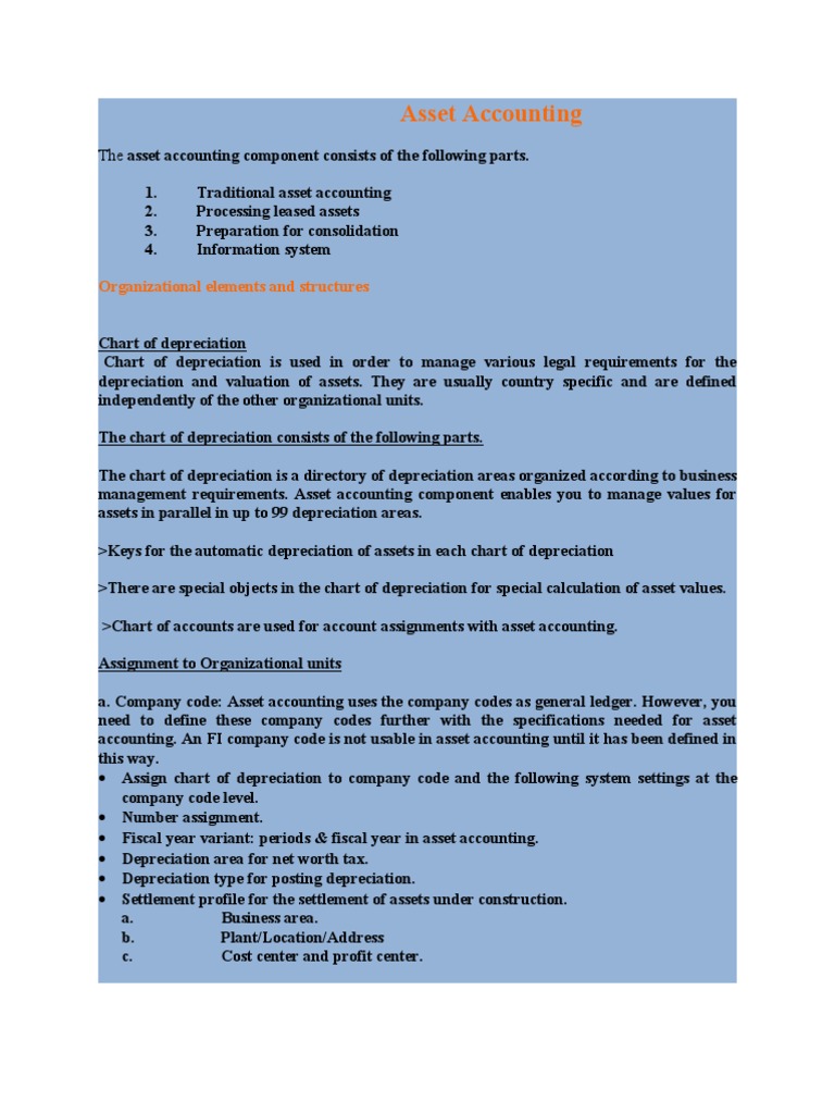 Asset Accounting Overview and Structure | PDF | Depreciation | Book Value