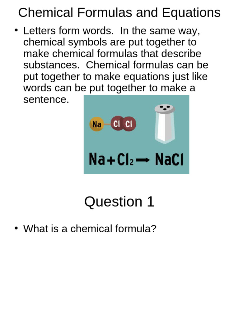 Chemical Formulas and Equations | PDF | Chemical Compounds | Chemical ...