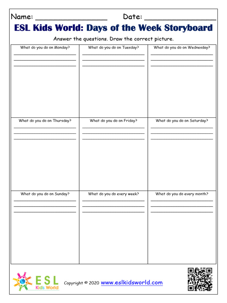 Days of The Week Storyboard | PDF