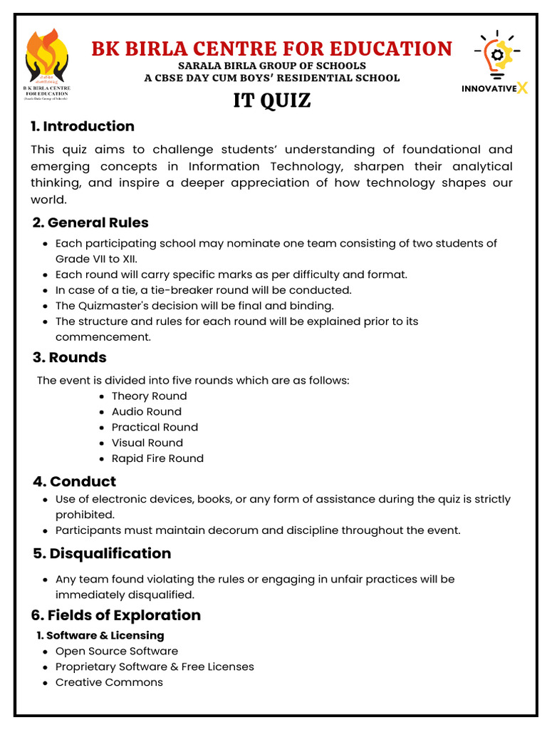 IT Quiz Rules and Structure Guide | PDF | Internet & Web | World Wide Web