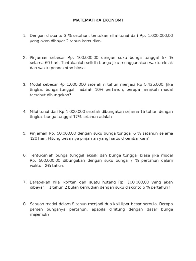 Latihan Bunga Majemuk | PDF