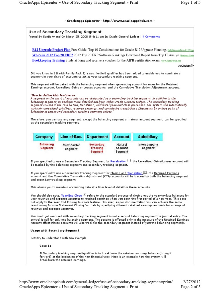 Secondary Tracking Segment | PDF | Bookkeeping | Revenue