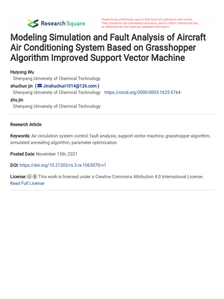 Aircraft AC System Fault Analysis SVM | PDF | Receiver Operating ...