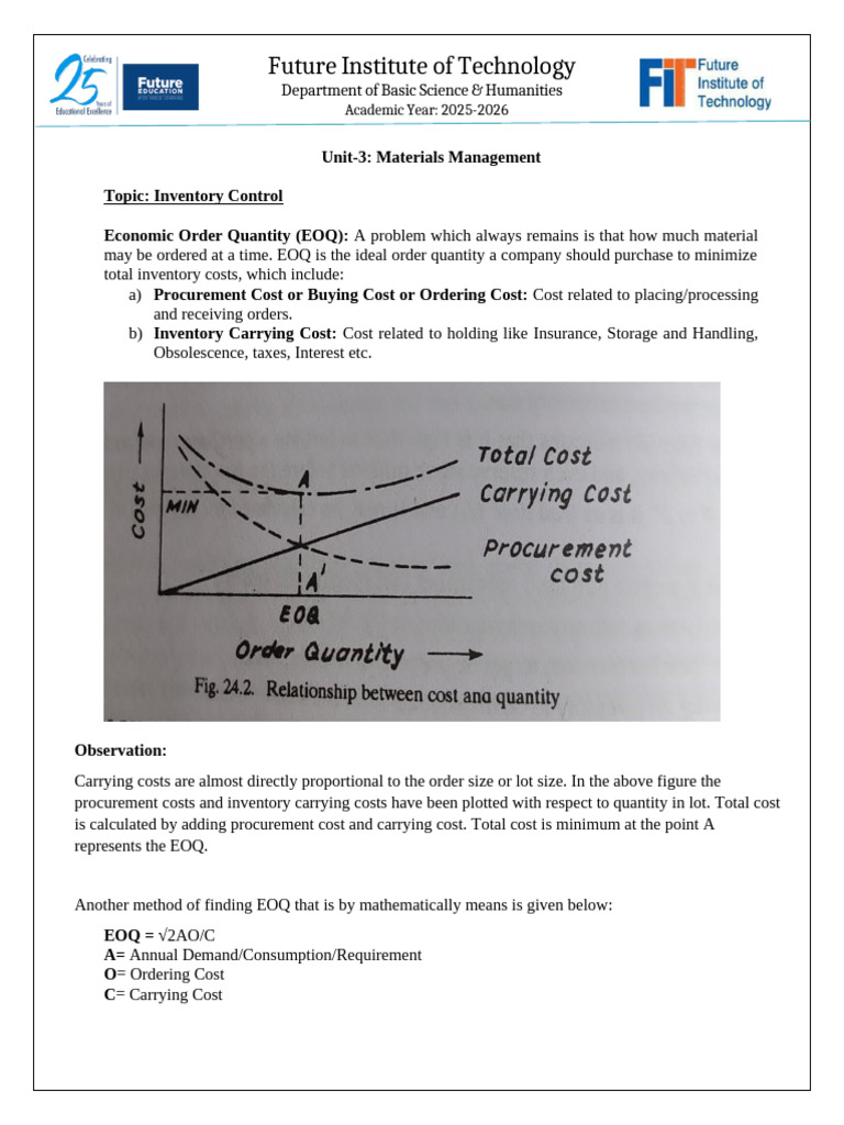 Understanding Economic Order Quantity (EOQ) | PDF