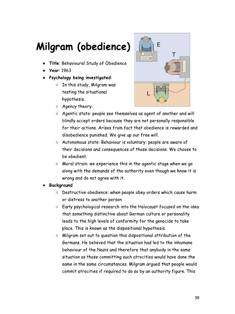 Milgram NOTES | PDF