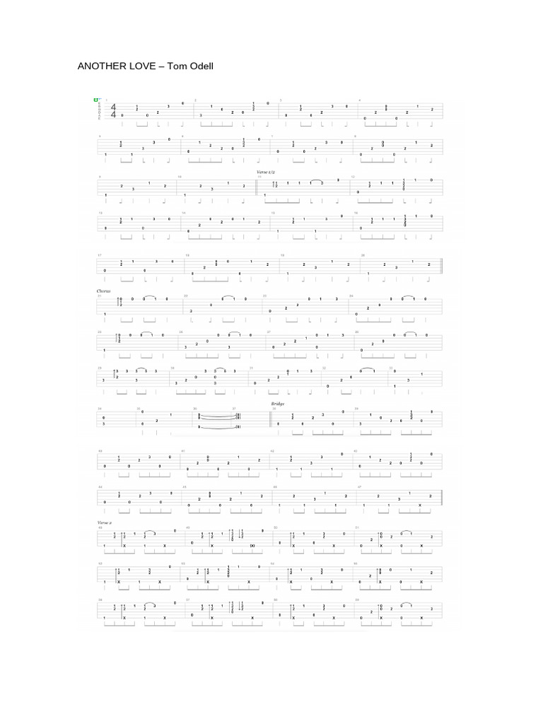 Another Love - Tom Odell (Fingerstyle Guitar) | PDF