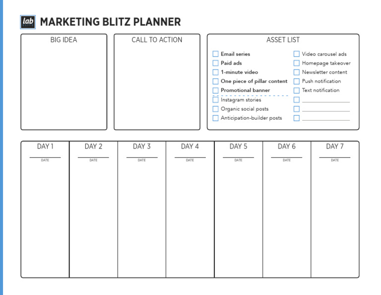 Marketing Blitz Planner Final | PDF