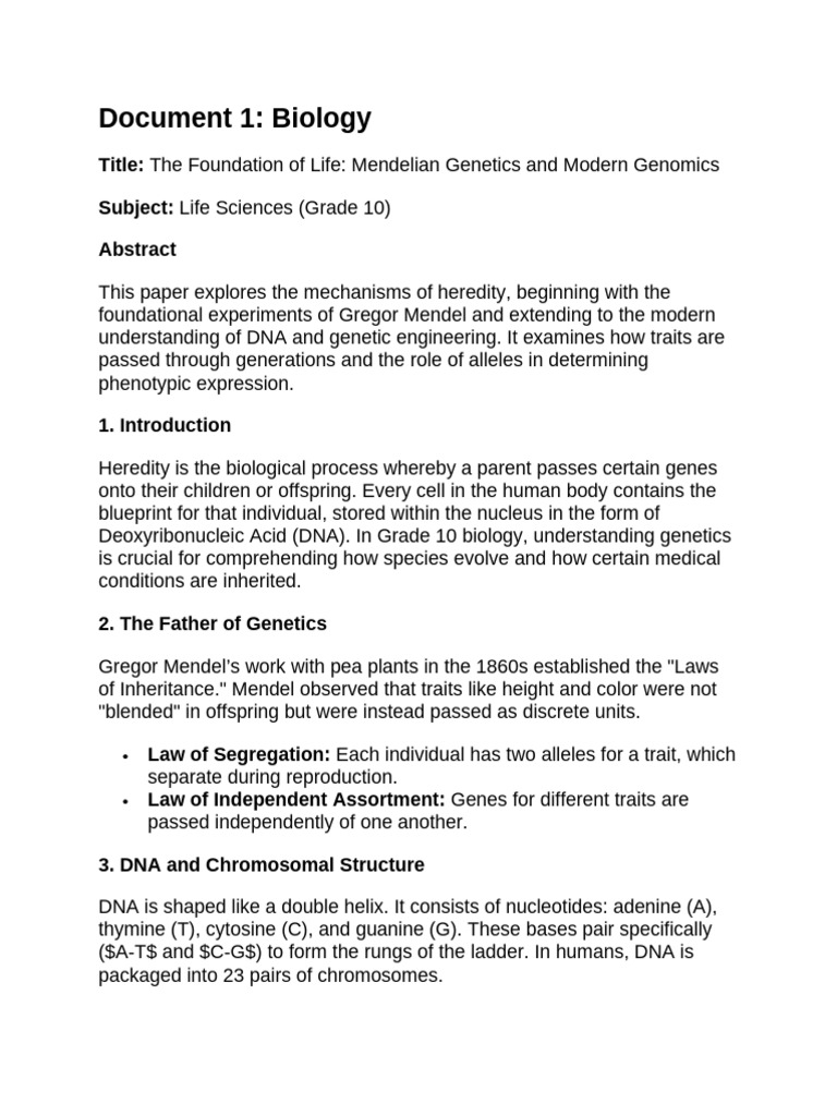 Mendelian Genetics and DNA Basics | PDF