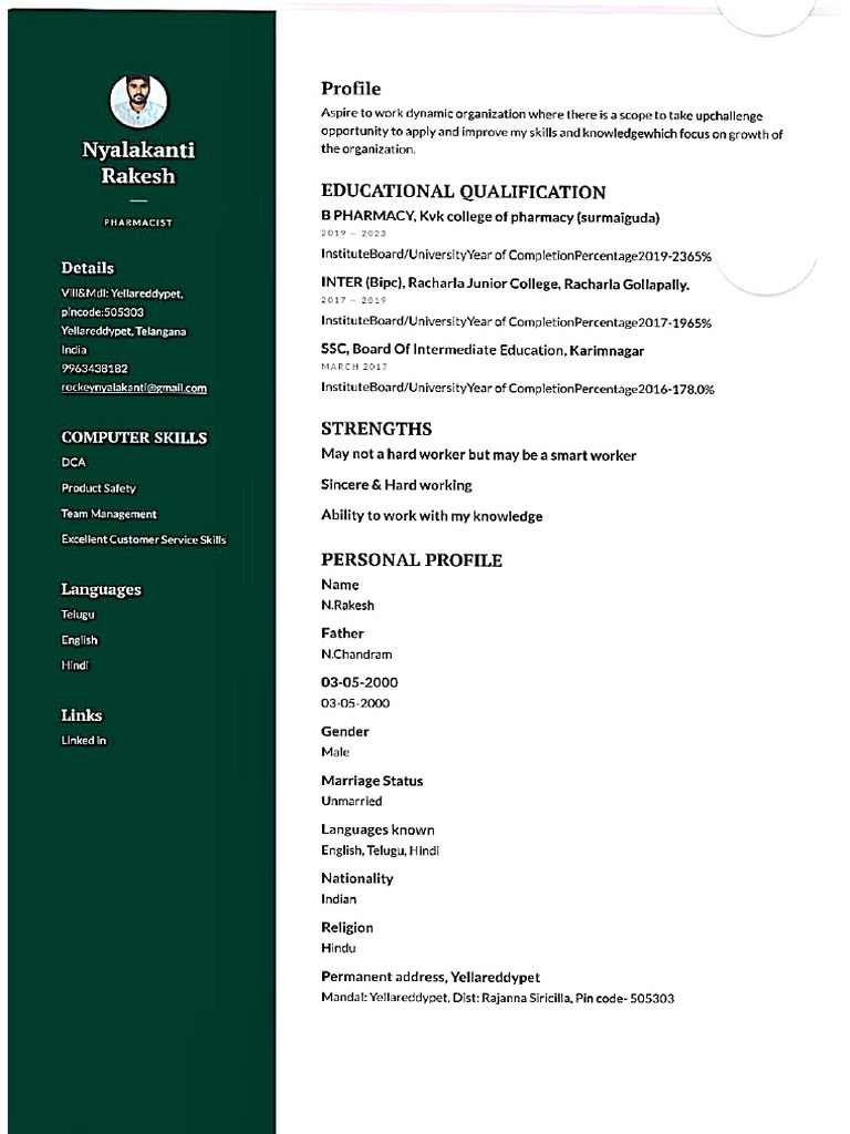 Rakesh CV | PDF