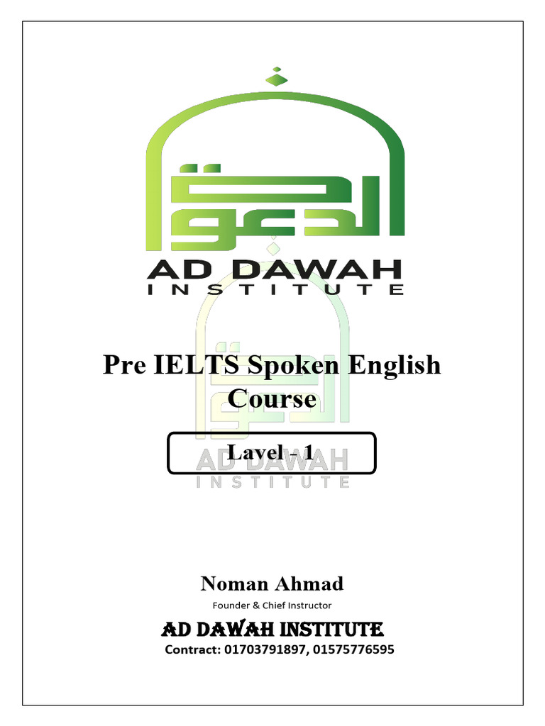 Pre IELTS Spoken English Course-Class 2 (Student) Future With Modals | PDF
