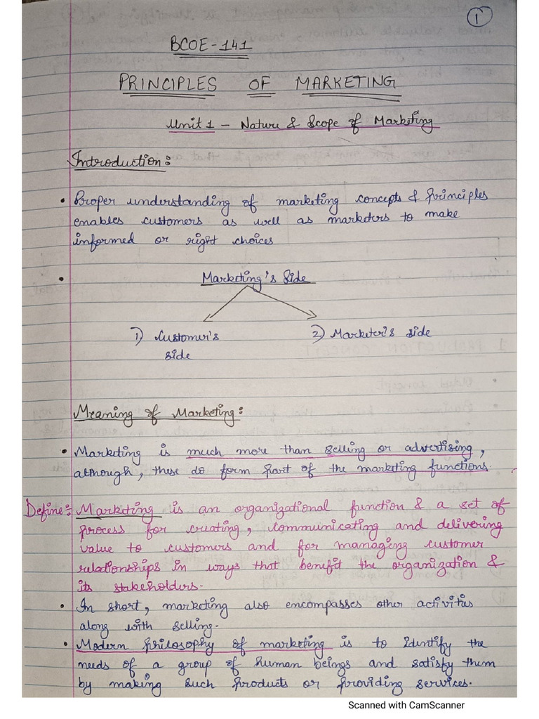 Principle of Marketing Whole Notes | PDF