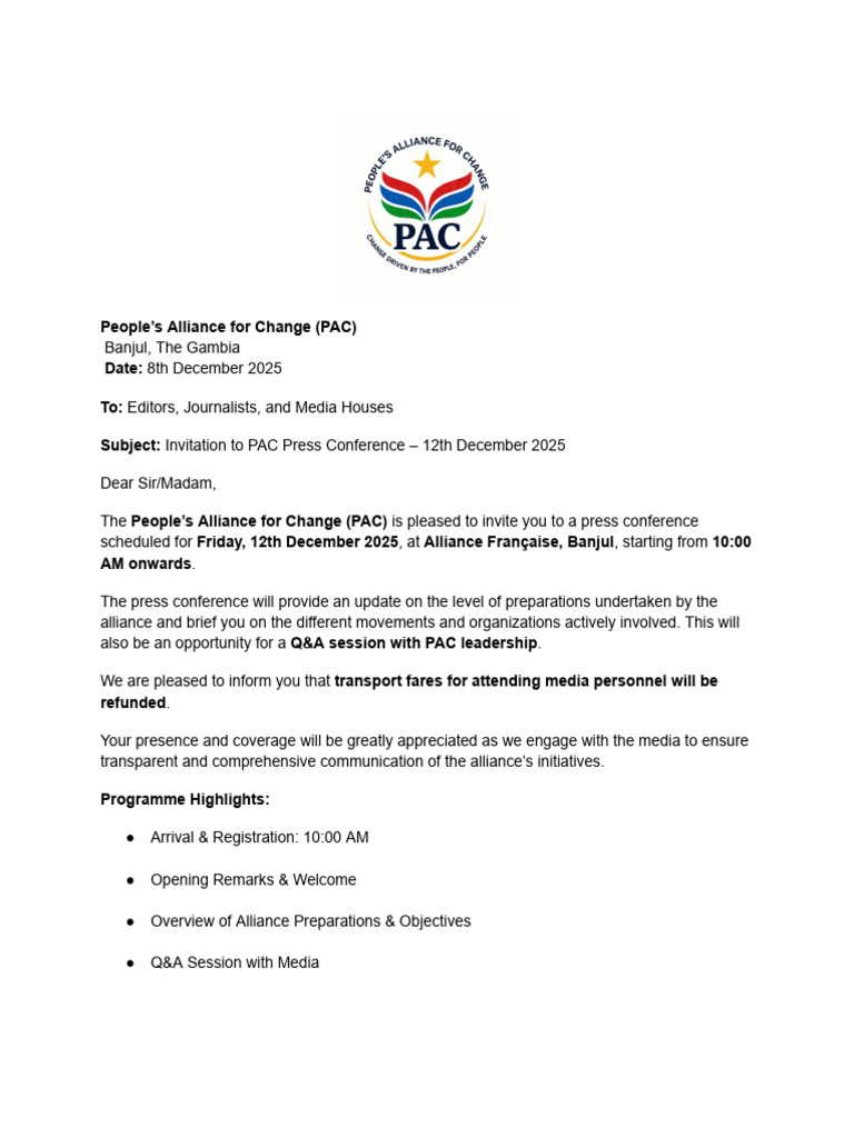 Media Invitation For The Press Conference | PDF