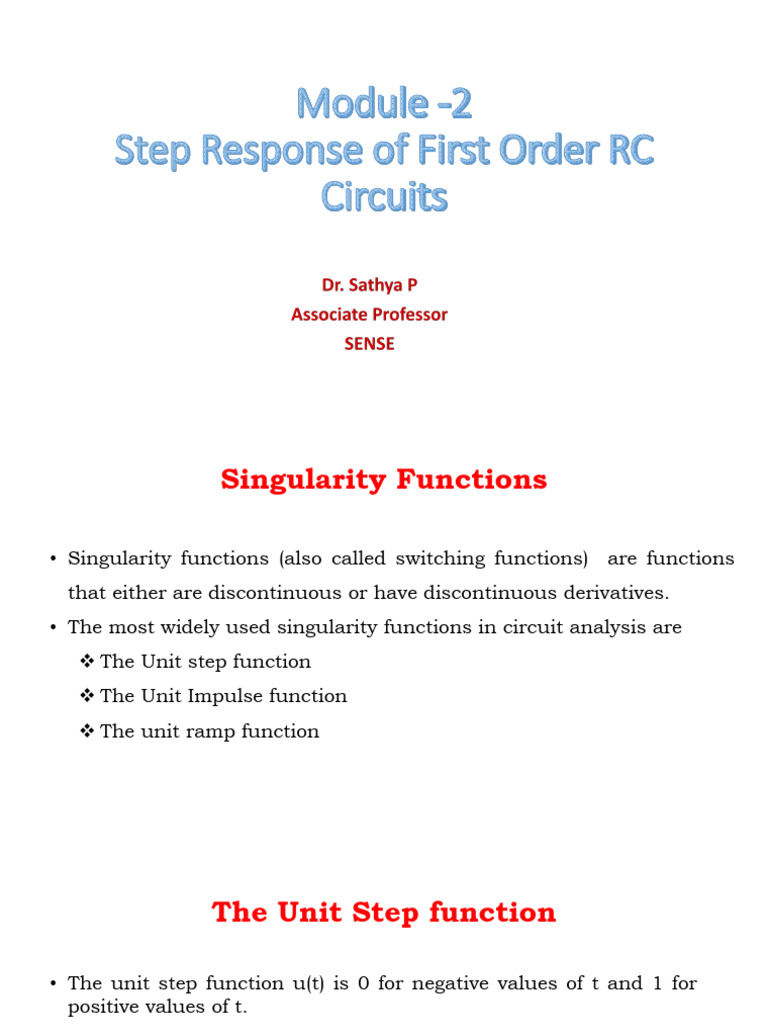 Step Response of First Order RC Circuits | PDF
