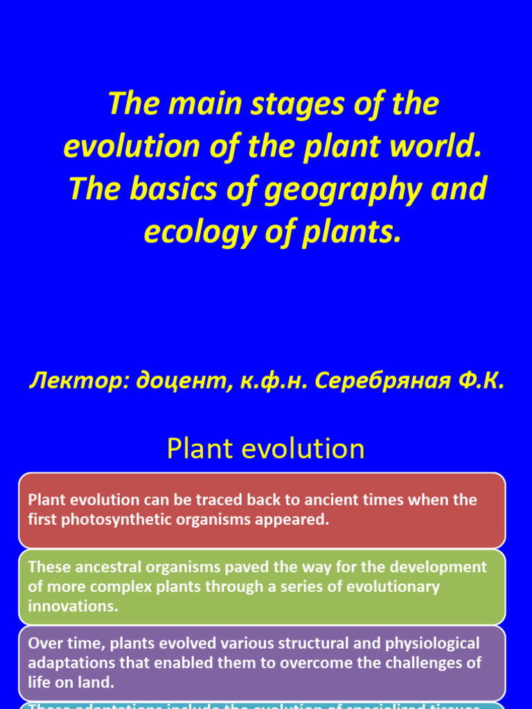 L 2.10. Plant Evolution, Geography and Ecology | PDF | Plants | Ecosystem