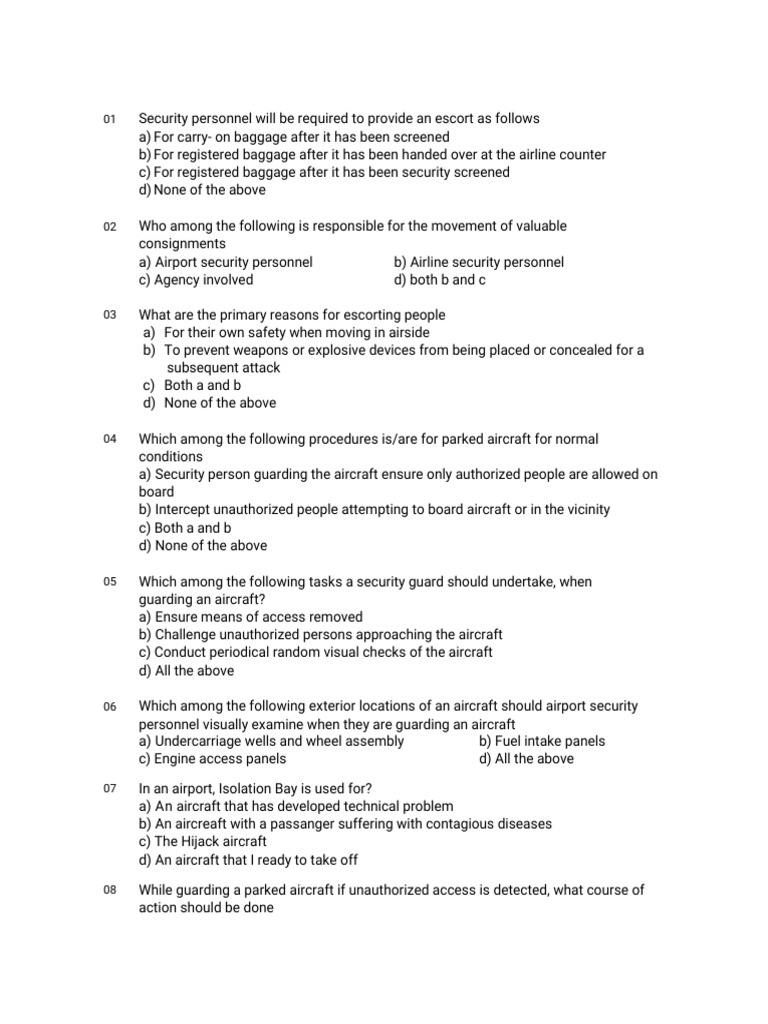 Airport Security Procedures and Protocols | PDF