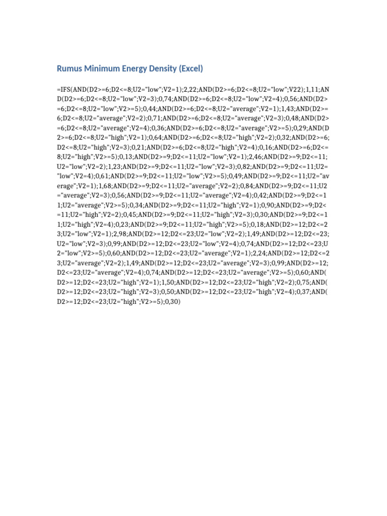 Rumus Minimum Energy Density | PDF