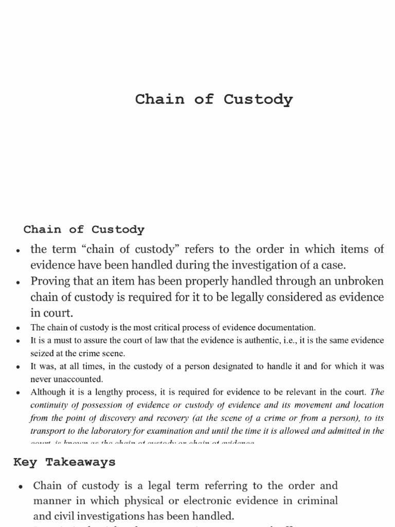 6 - Chain of Custody - OCR | PDF | Digital Forensics | Forensic Science