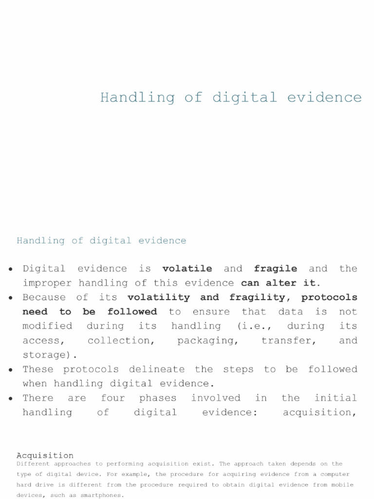Digital Evidence Handling Protocols | PDF | Digital Forensics | Crime Scene