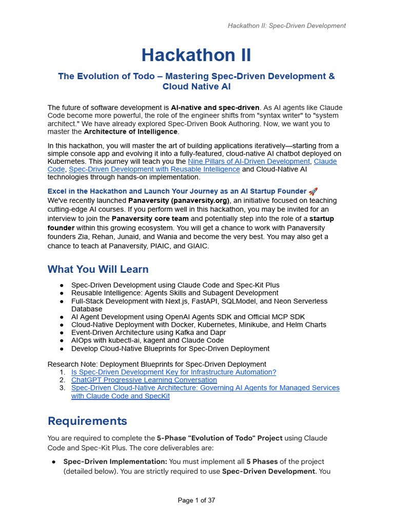 Master Spec-Driven Development Hackathon | PDF | Parameter (Computer ...