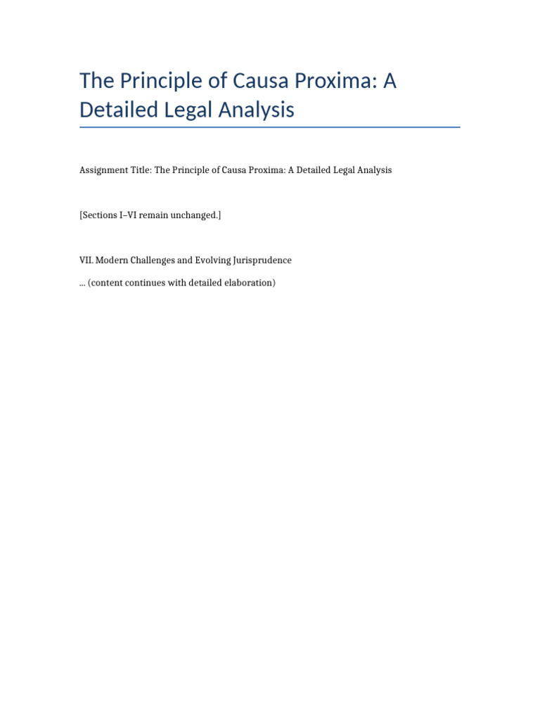 Causa Proxima Assignment | PDF
