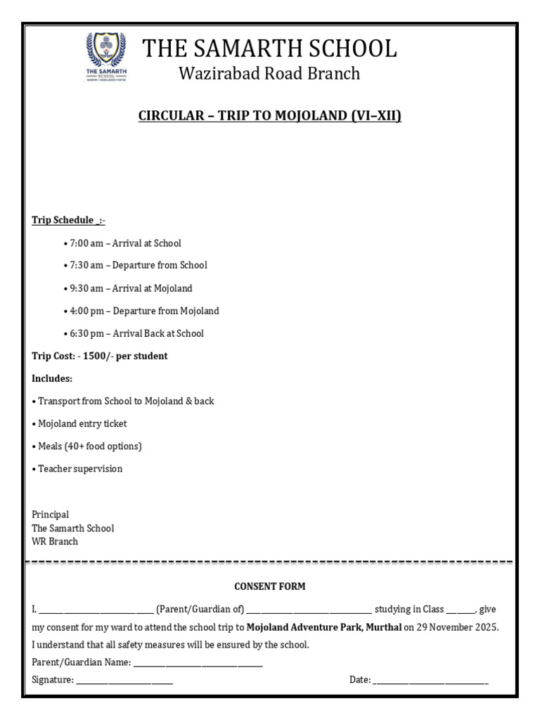 Mojoland Trip Circular | PDF