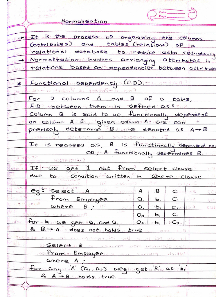 Normalization Notes | PDF