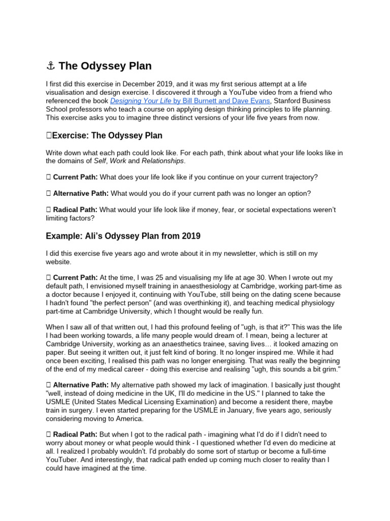 02-Your Odyssey Plan | PDF