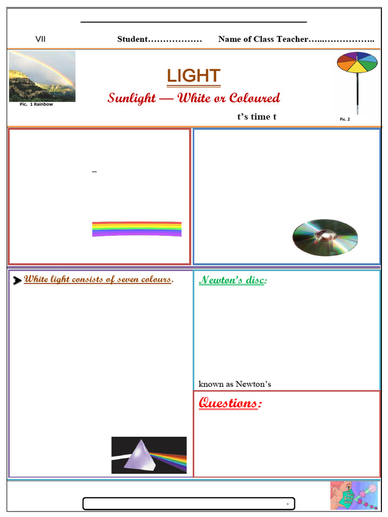 Understanding Rainbows and Light Science | PDF | Rainbow | Physical ...