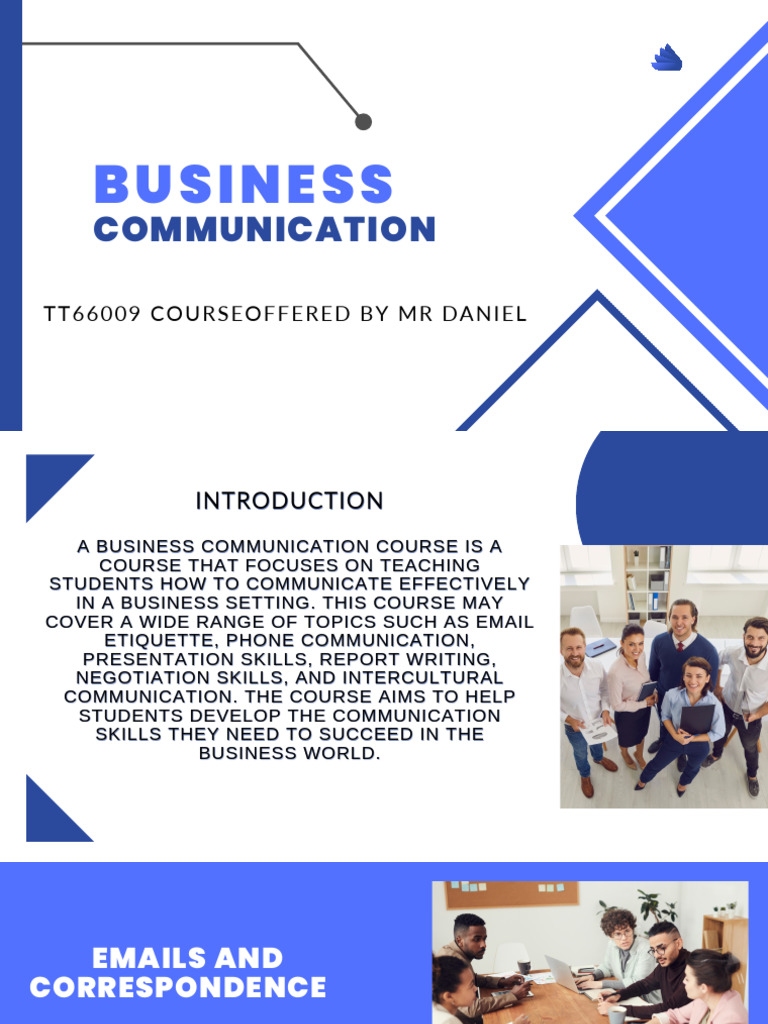 Business Communication Course Overview | PDF | Communication | Human ...