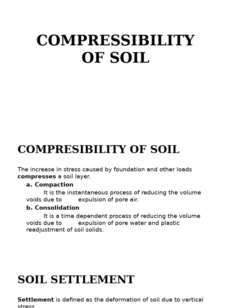 Understanding Soil Compressibility and Settlement | PDF | Materials ...