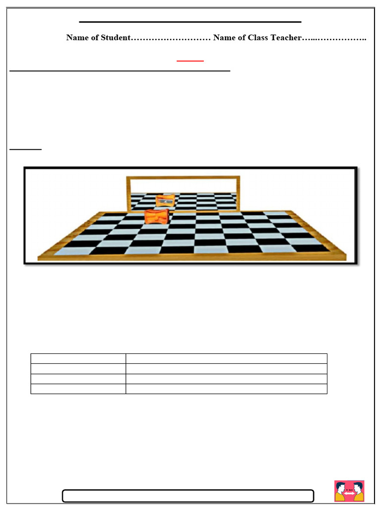 Plane Mirror Image Characteristics Worksheet | PDF
