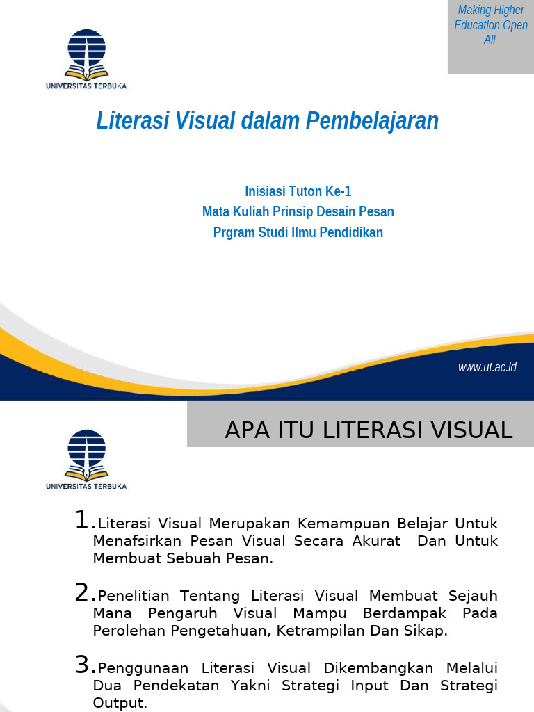 TTM 1 Menjelaskan Literasi Visual Dalam Desain Pesan | PDF