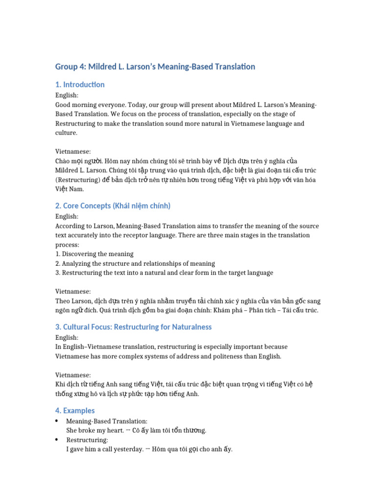 Mildred Larson Meaning Based Translation | PDF