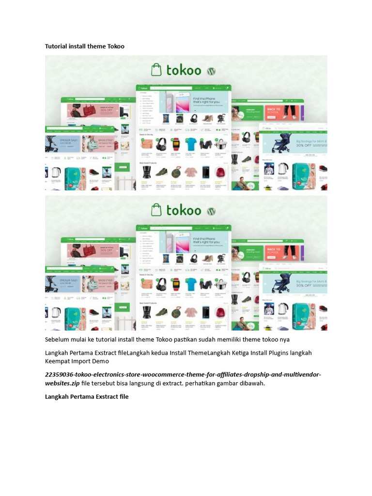 Panduan Instalasi Tema Tokoo lengkap | PDF