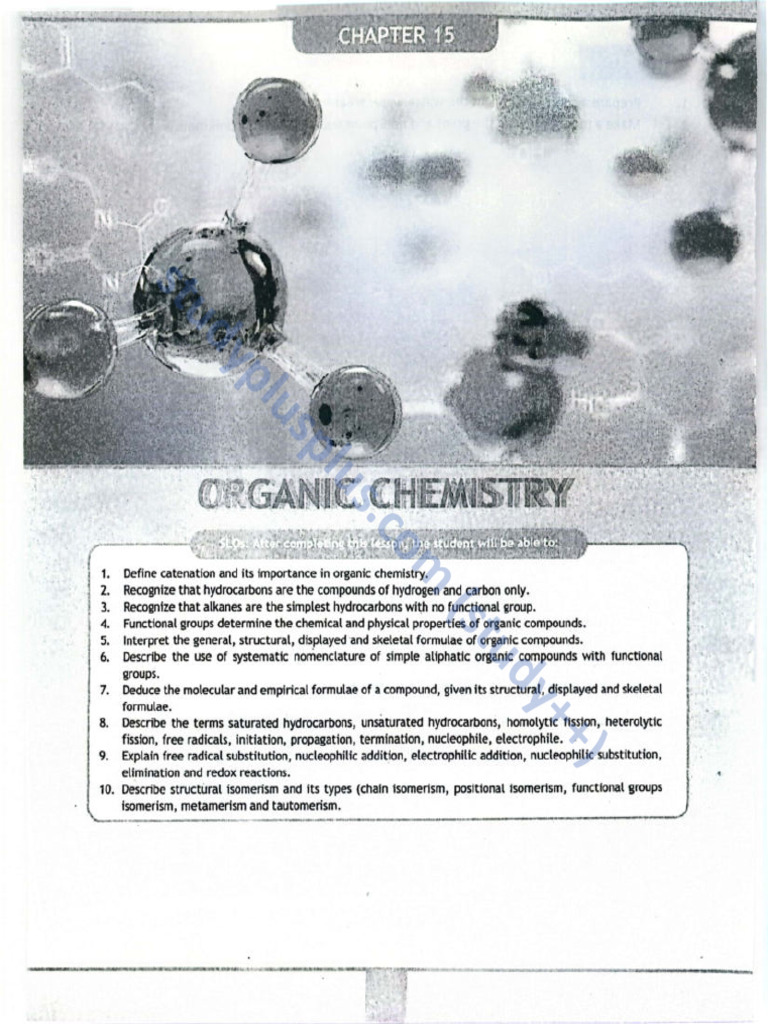 Chemistry Chapter 15 (Organic Chemistry) | PDF