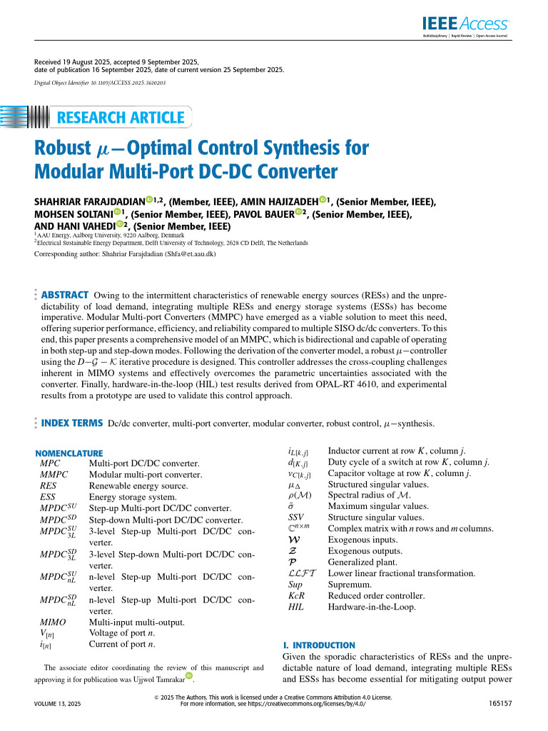 Robust - Optimal Control Synthesis For Modular Multi-Port DC-DC ...