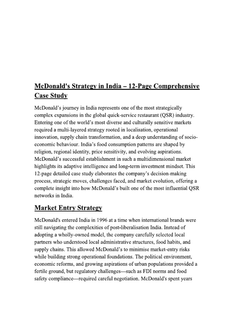 McDonalds Case Study | PDF