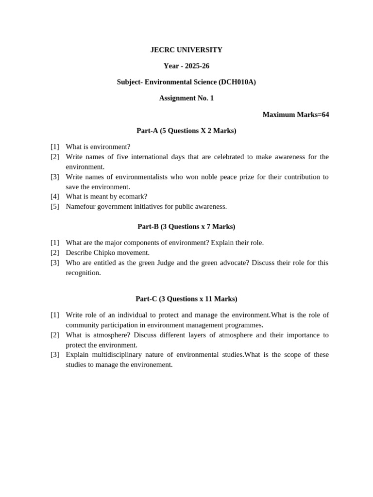 EVS Assignment 1 | PDF