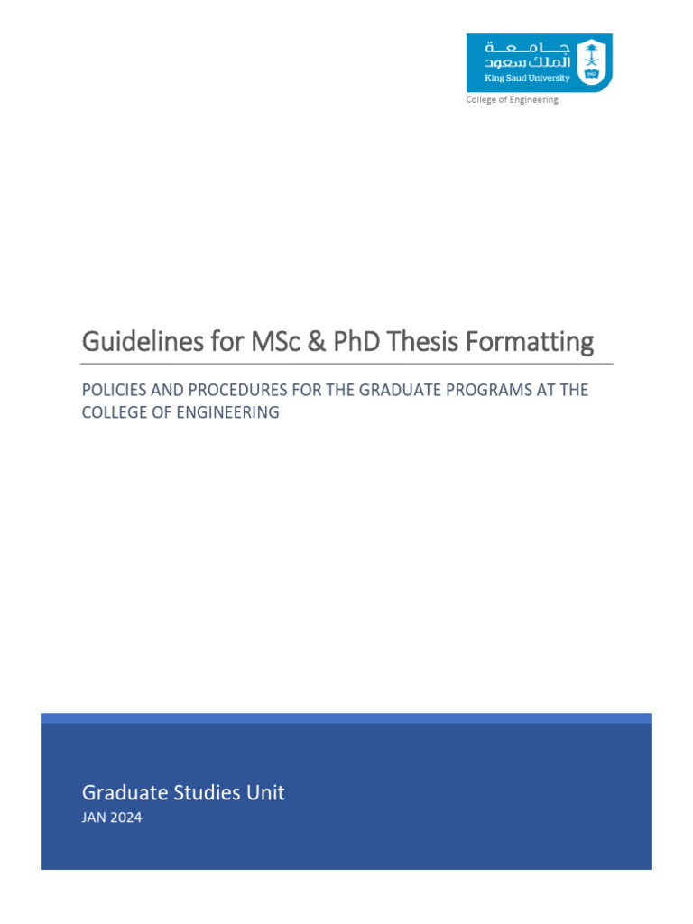 MSc & PhD Thesis Formatting Guide | PDF | Thesis | Doctor Of Philosophy